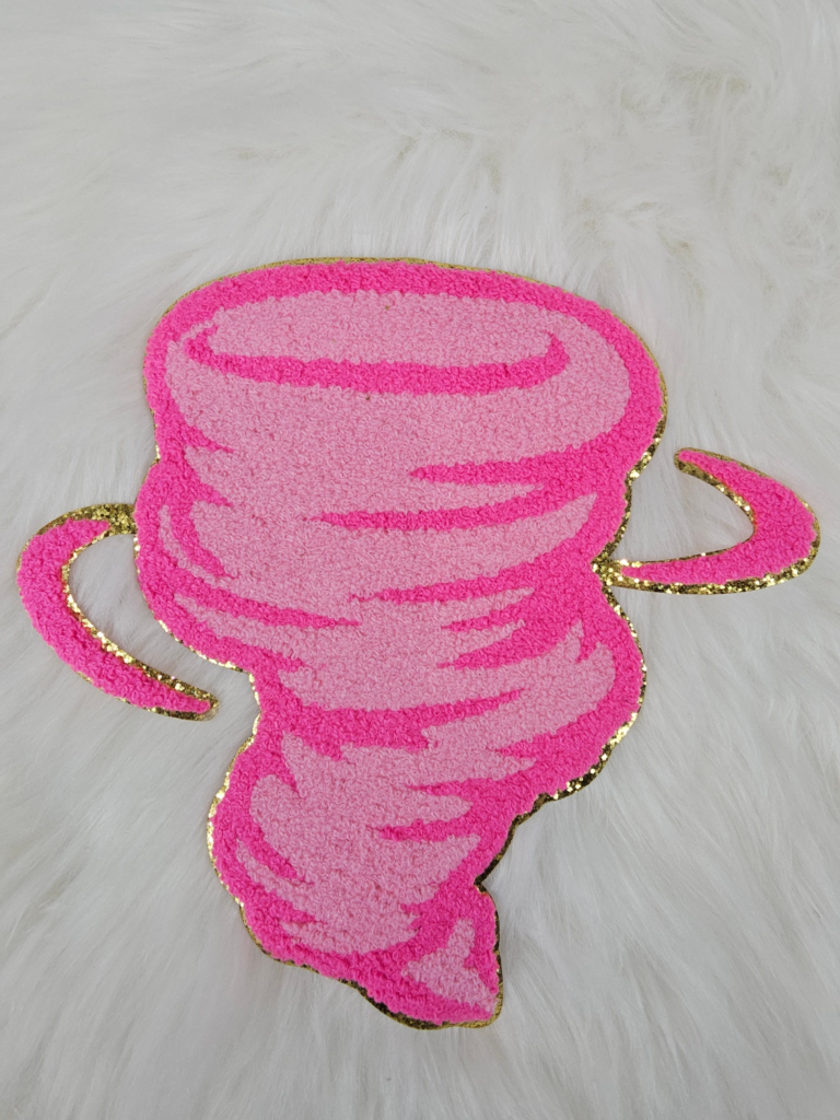 Hot Pink Tornado Storm Cyclone Storm Large Mascot Chenille Iron-on ...